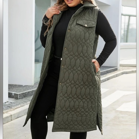 SHEIN | Jackets & Coats | New Shein Curve Longline Quilted Vest | Poshmark